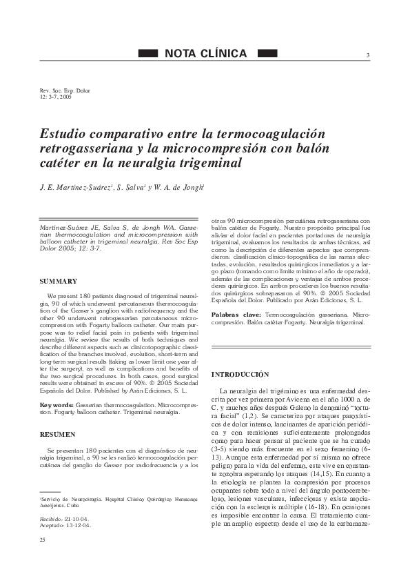 (PDF) Estudio comparativo entre la termocoagulación retrogasseriana y ...