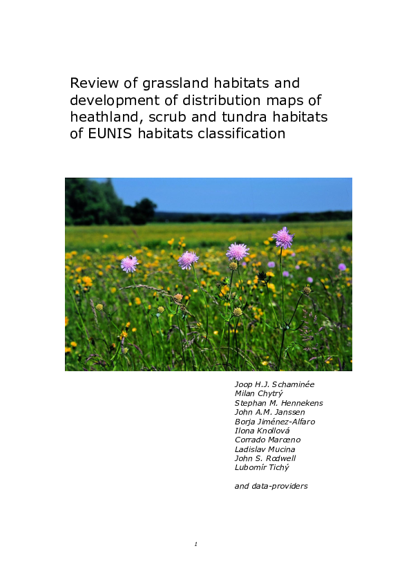(PDF) Review of grassland habitats and development of distribution maps ...