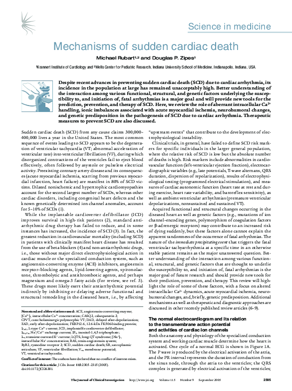 (PDF) Mechanisms of Sudden Cardiac Death