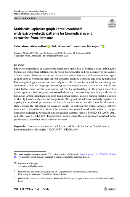 Pdf Multiscale Laplacian Graph Kernel Combined With Lexico Syntactic Patterns For Biomedical 8785