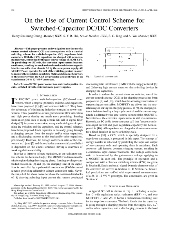 (PDF) On the use of current control scheme for switched-capacitor DC/DC ...