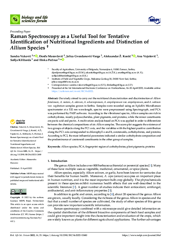 (PDF) Raman Spectroscopy as a Useful Tool for Tentative Identification ...