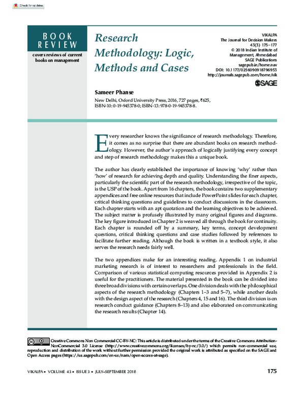 (PDF) Research Methodology: Logic, Methods and Cases