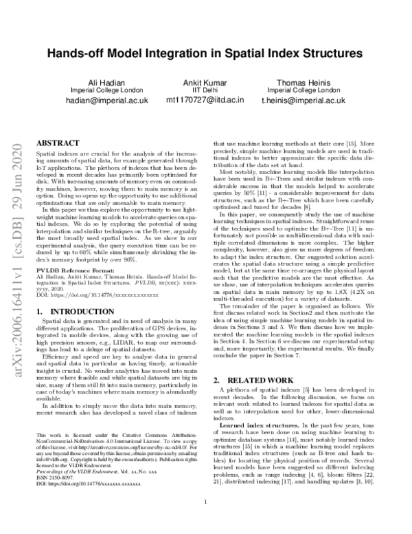 (PDF) Hands-off Model Integration in Spatial Index Structures