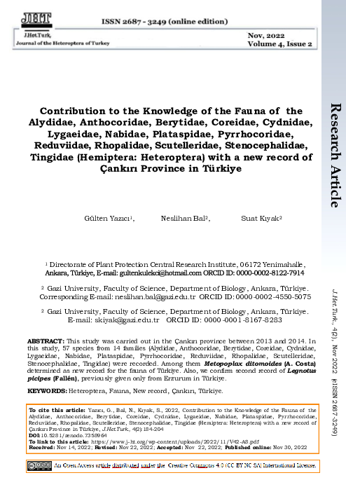 (PDF) Contribution to the Knowledge of the Fauna of the Alydidae ...