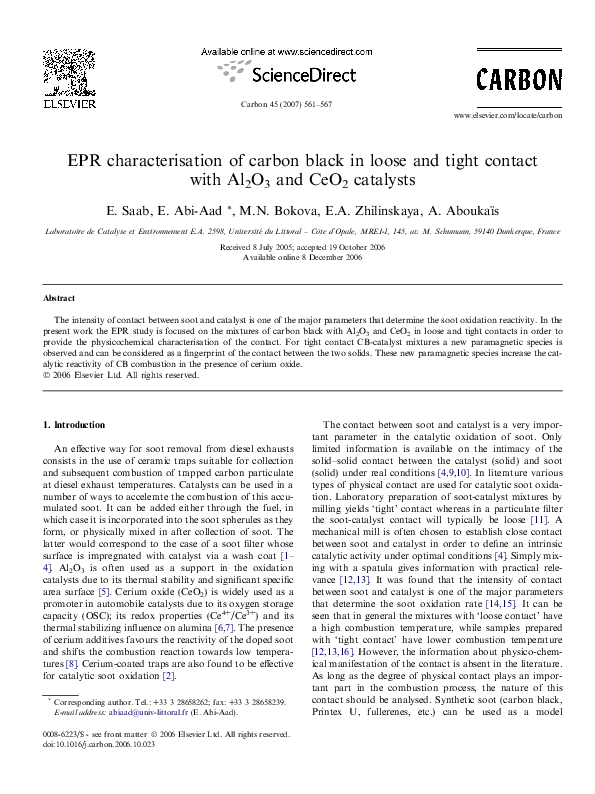 (PDF) EPR characterisation of carbon black in loose and tight contact ...