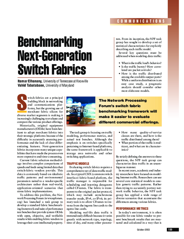(PDF) Benchmarking next-generation switch fabrics