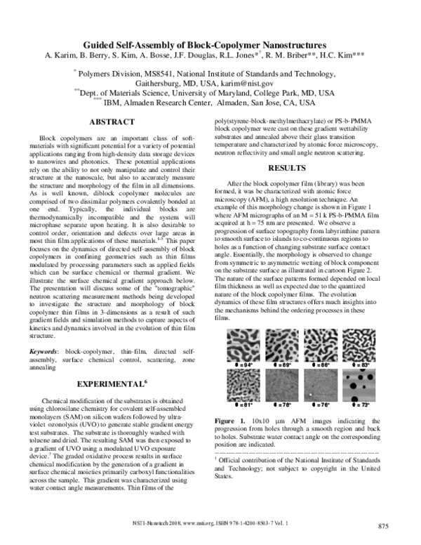 (PDF) Guided Self-Assembly of Block-Copolymer Nanostructures