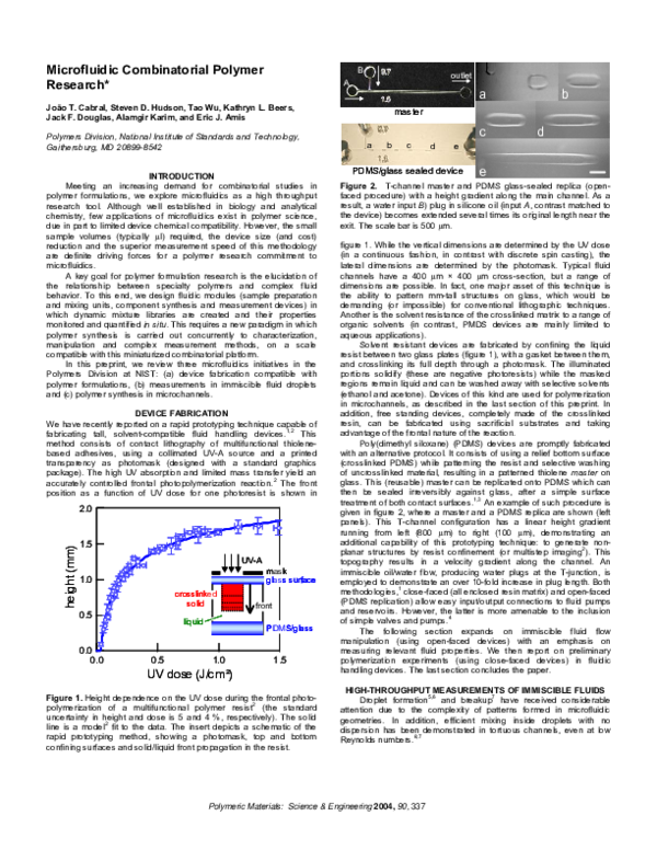 (PDF) Microfluidic combinatorial polymer research | Jack Douglas - Academia.edu