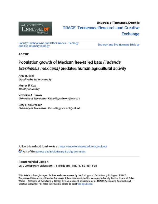 (PDF) Population growth of Mexican free-tailed bats \u3cem\u3e(Tadarida ...