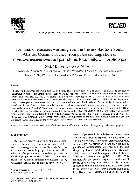 (PDF) Terminal Cretaceous warming event in the mid-latitude South ...