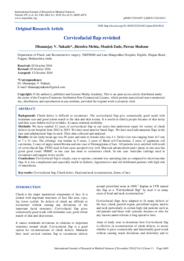 (PDF) Cervicofacial flap revisited