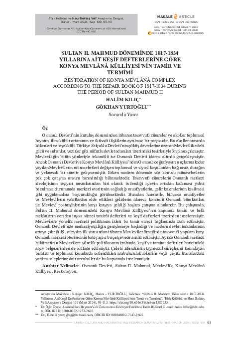 (PDF) Sultan II. Mahmud Döneminde 1817-1834 Yıllarına Ait Keşif ...