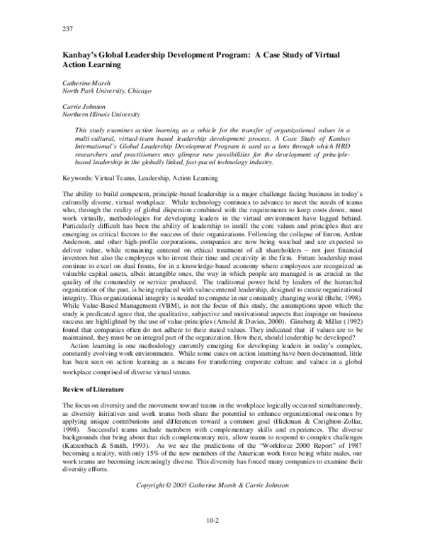 (PDF) Kanbay's Global Leadership Through Action Learning