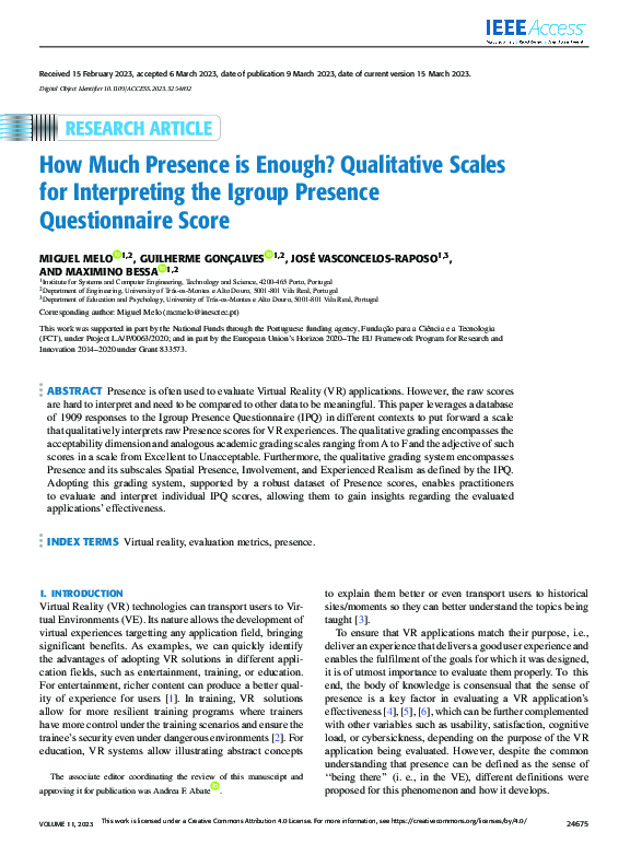 (PDF) How Much Presence is Enough? Qualitative Scales for Interpreting ...