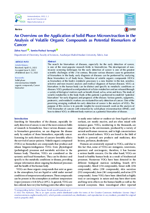(PDF) An Overview on the Application of Solid Phase Microextraction in the Analysis of Volatile ...