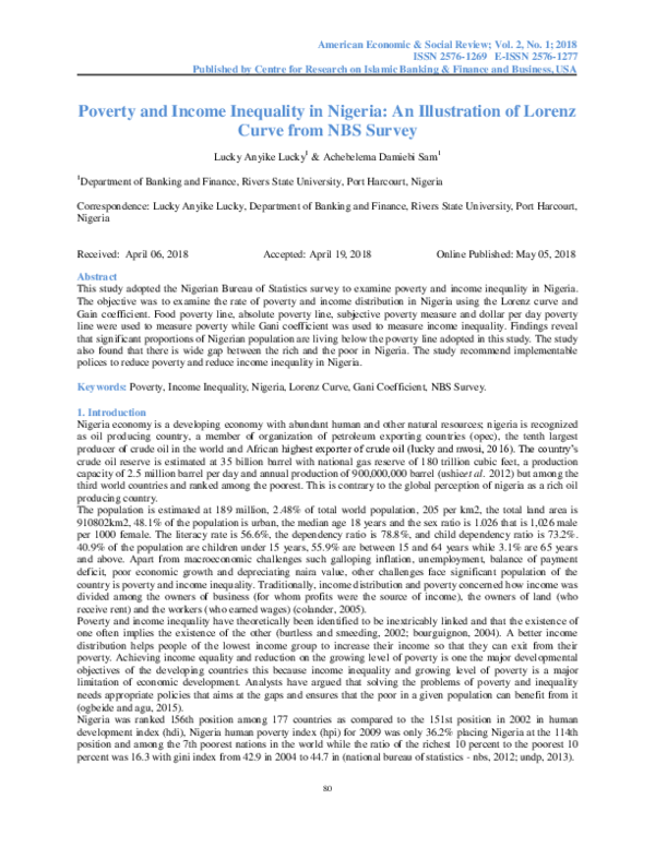 (PDF) Poverty and Income Inequality in Nigeria: An Illustration of ...
