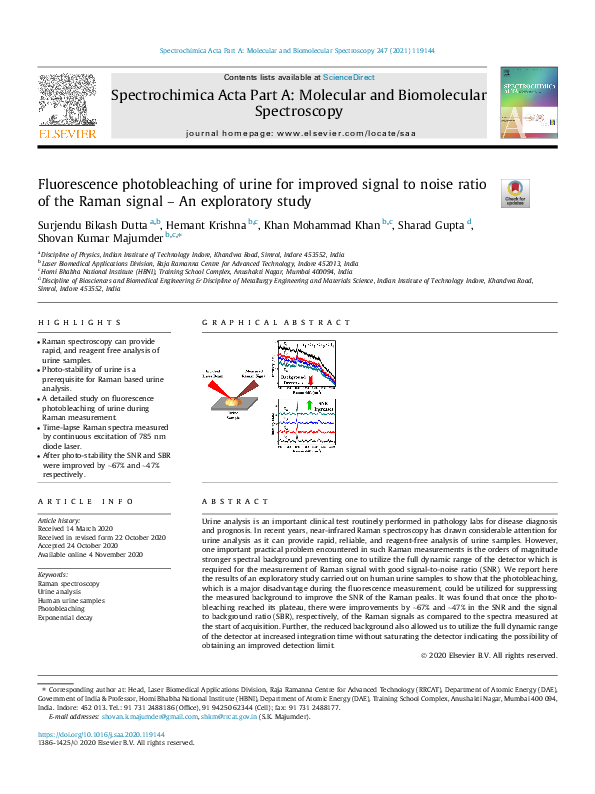 (PDF) Fluorescence photobleaching of urine for improved signal to noise ...