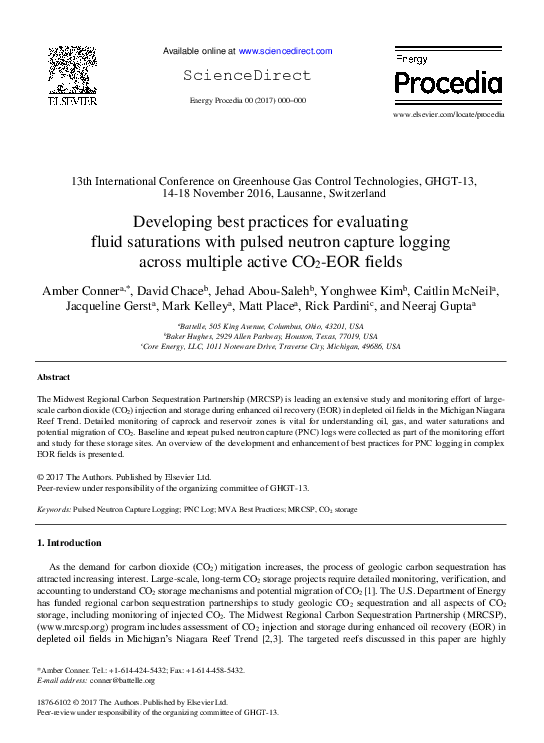 (PDF) Developing Best Practices for Evaluating Fluid Saturations with ...
