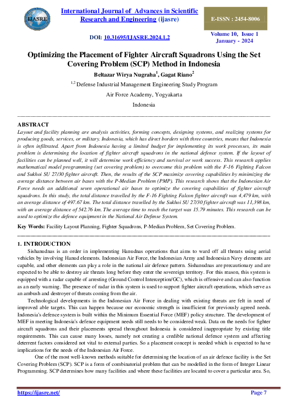 (PDF) Optimizing the Placement of Fighter Aircraft Squadrons Using the ...