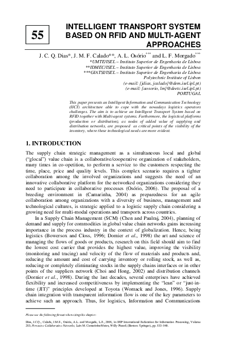 (PDF) Intelligent transport system based on RFID and multi-agent approaches