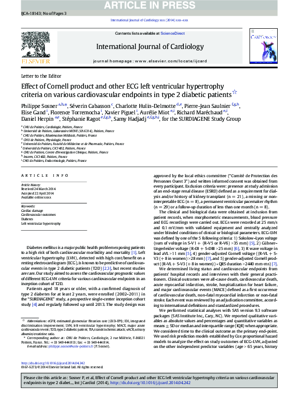 (PDF) Effect of Cornell product and other ECG left ventricular ...