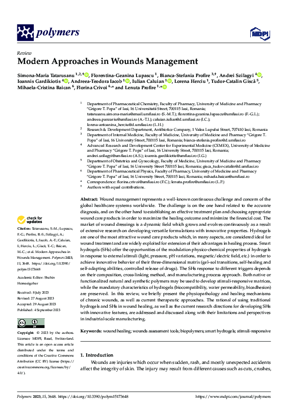 (PDF) Modern Approaches in Wounds Management
