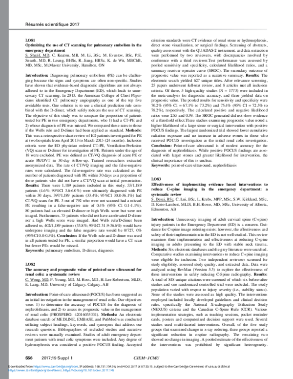 (PDF) LO83: Effectiveness of implementing evidence based interventions to reduce C-spine imaging ...