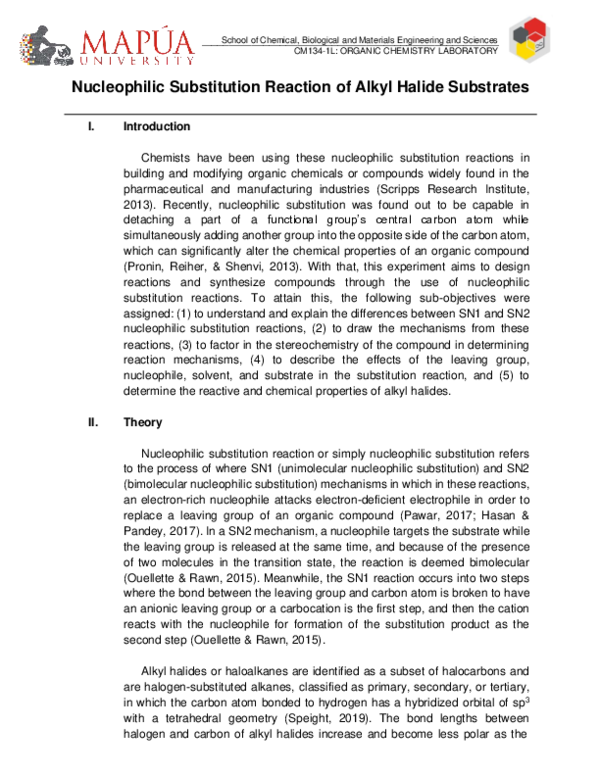 (PDF) Nucleophilic Substitution Reaction of Alkyl Halide Substrates