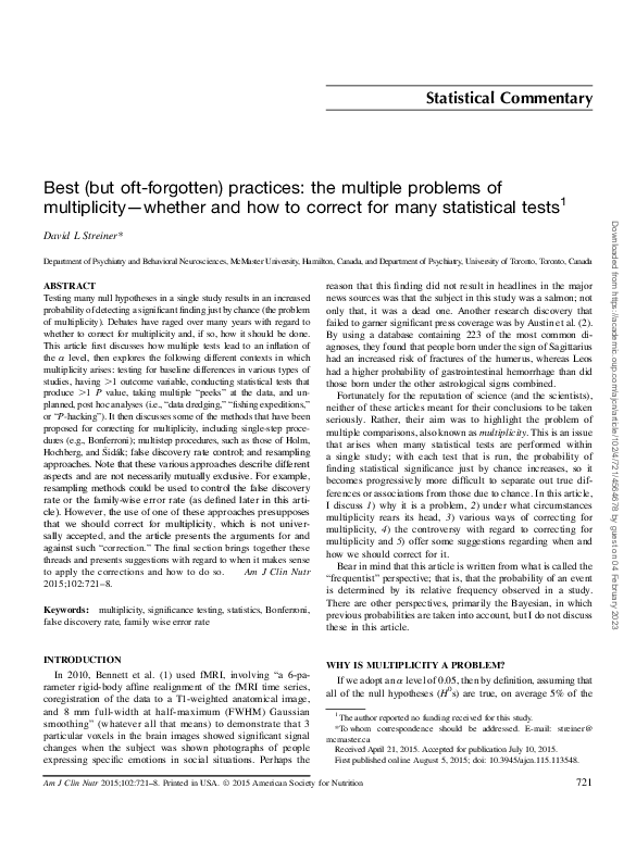 (PDF) Best (but oft-forgotten) practices: the multiple problems of ...