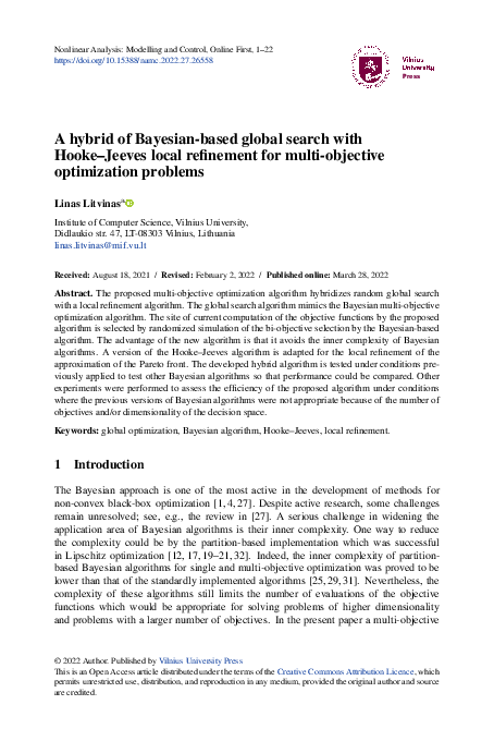 (PDF) A hybrid of Bayesian-based global search with Hooke–Jeeves local refinement for multi ...