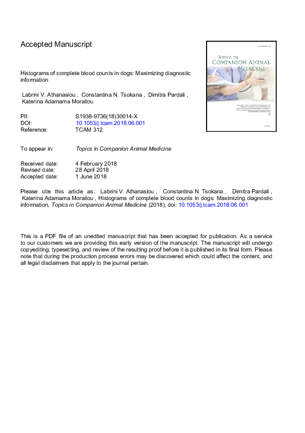 (PDF) Histograms of Complete Blood Counts in Dogs: Maximizing ...