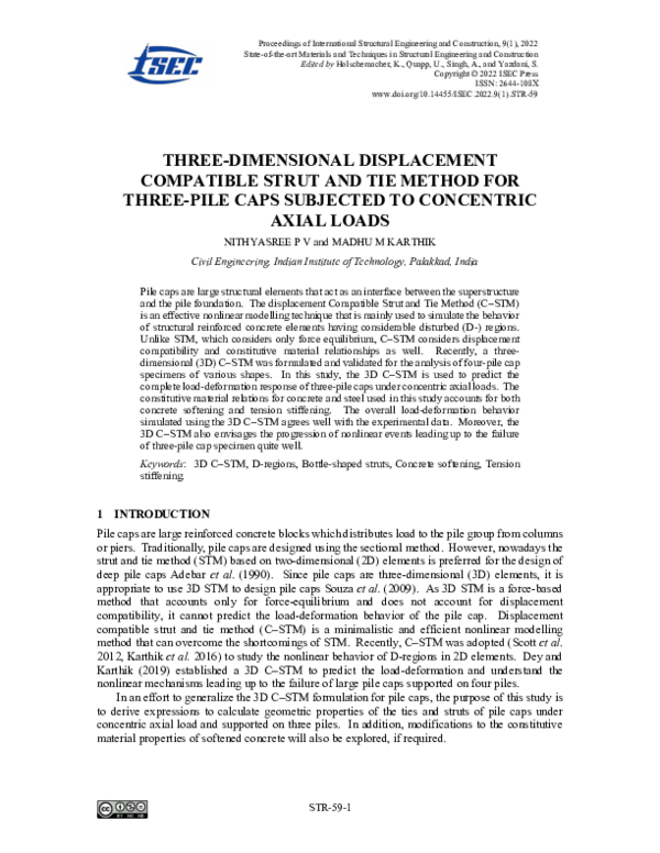 (PDF) THREE-DIMENSIONAL DISPLACEMENT COMPATIBLE STRUT AND TIE METHOD ...