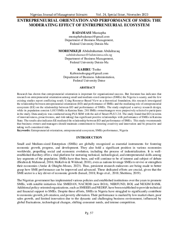 Pdf Entrepreneurial Orientation And Performance Of Smes The Moderating Effect Of