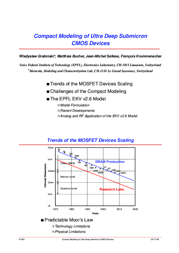 Pdf Compact Modelling Of Ultra Deep Submicron Cmos Devices