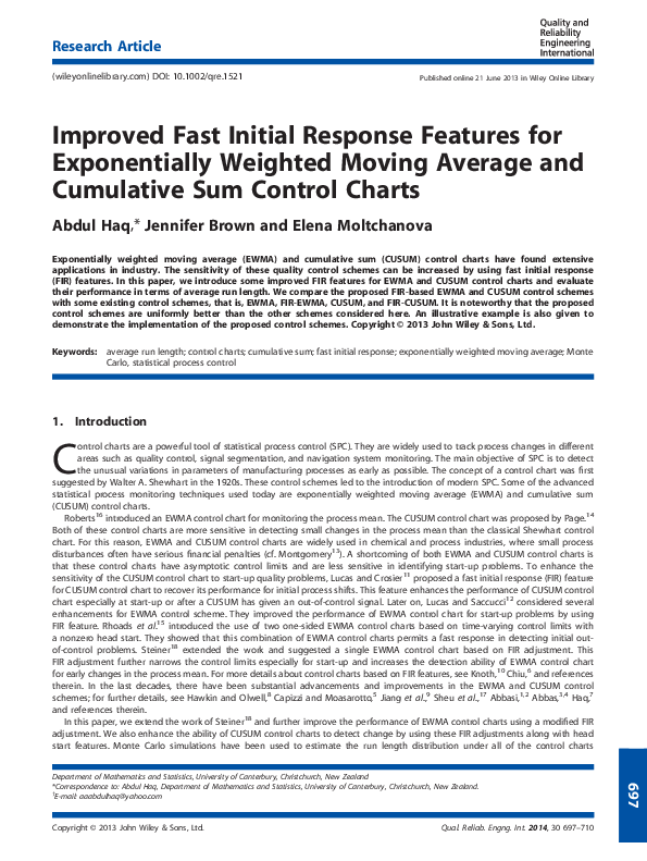 (PDF) Improved Fast Initial Response Features for Exponentially ...
