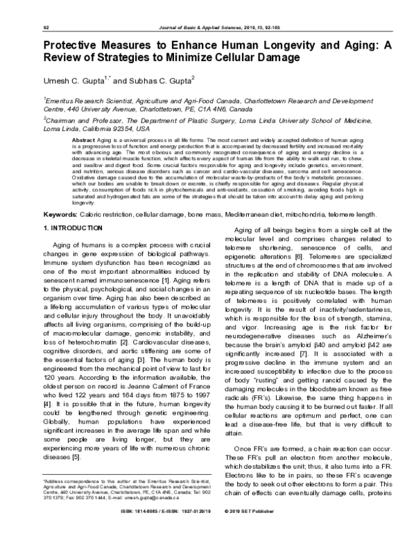 (PDF) Protective Measures to Enhance Human Longevity and Aging: A ...