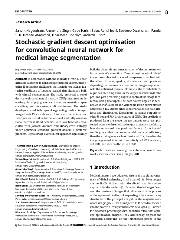 (PDF) Stochastic gradient descent optimisation for convolutional neural ...