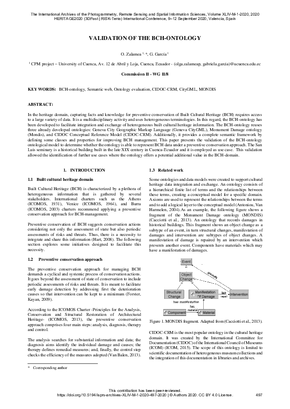 (PDF) Validation of the BCH-Ontology
