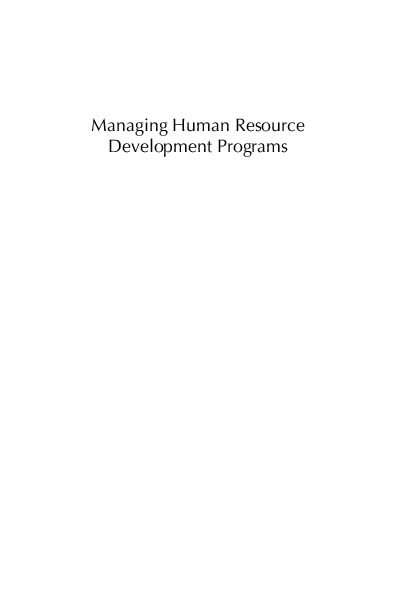 (PDF) Managing Human Resource Development Programs