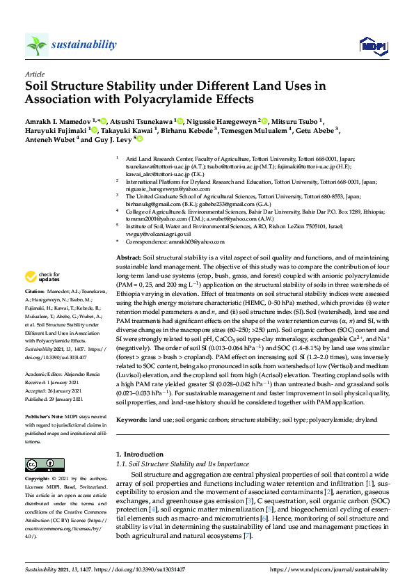 (PDF) Soil Structure Stability under Different Land Uses in Association ...