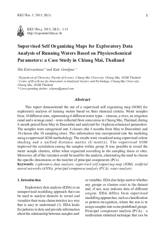 (PDF) Supervised Self Organizing Maps for Exploratory Data Analysis of ...