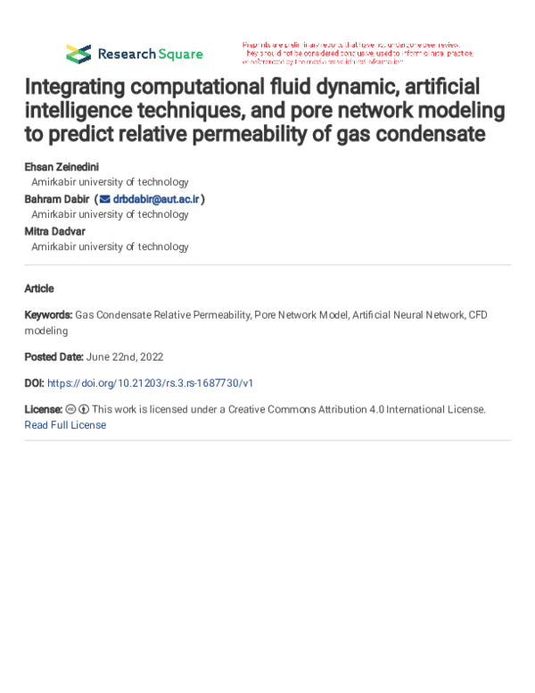 (PDF) Integrating computational fluid dynamic, artificial intelligence techniques, and pore ...