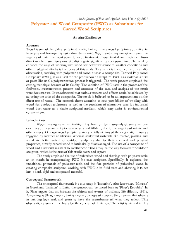 (PDF) Polyester and Wood Composite (PWC) as Substitutes for Carved Wood ...