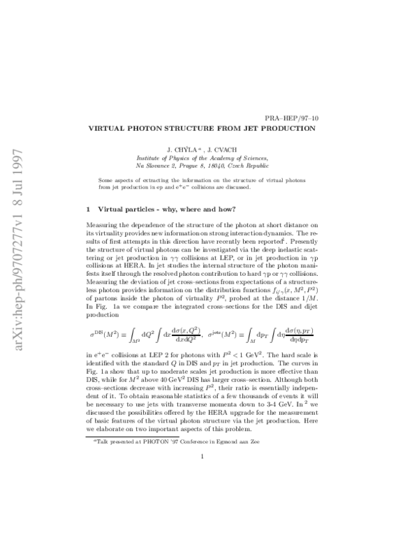 (PDF) Virtual photon structure from jet production