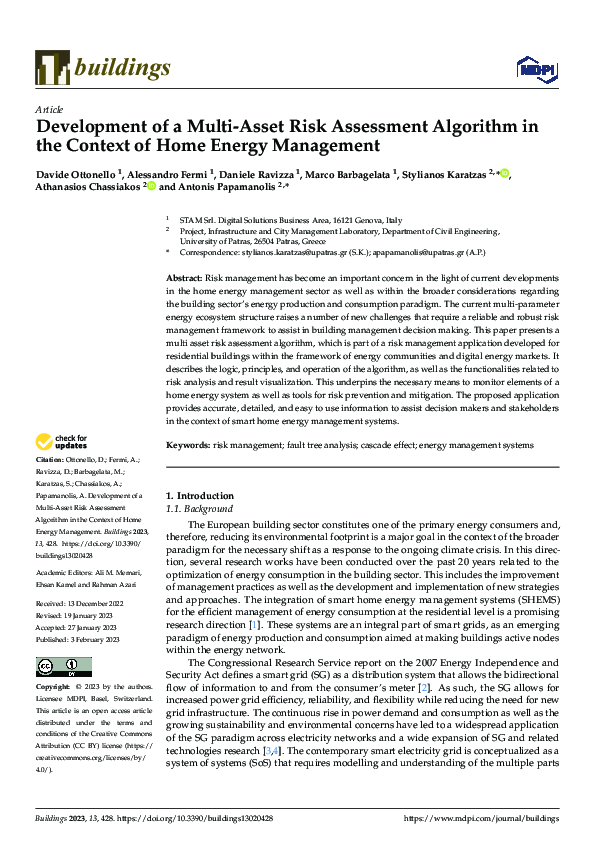(PDF) Development of a Multi-Asset Risk Assessment Algorithm in the ...