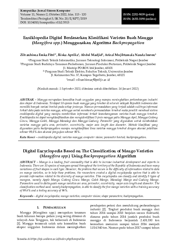 (PDF) Ensiklopedia Digital Berdasarkan Klasifikasi Varietas Buah Mangga ...