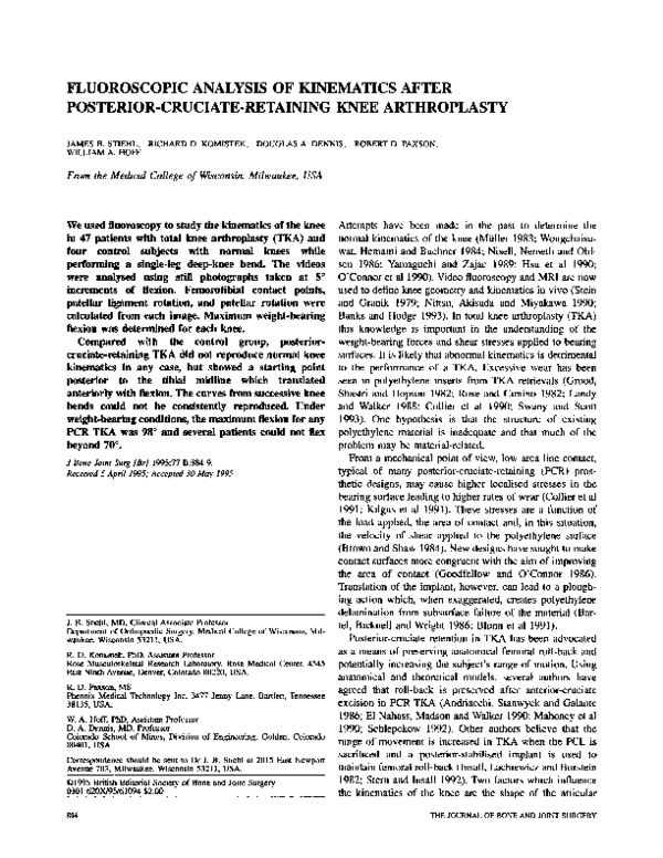 (PDF) Fluoroscopic analysis of kinematics after posterior-cruciate ...