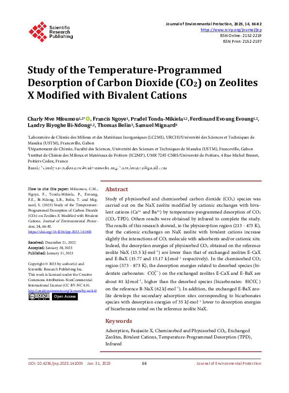 (PDF) Study of the Temperature-Programmed Desorption of Carbon Dioxide ...