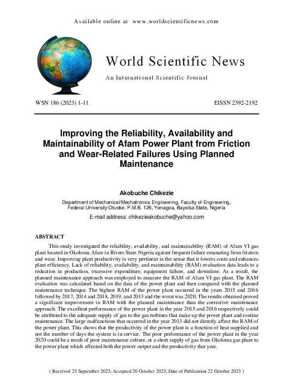 (PDF) Improving the Reliability, Availability and Maintainability of ...